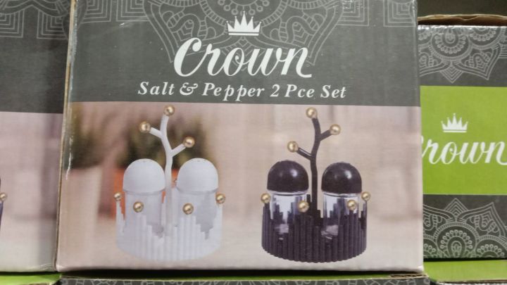 Crown...salt and paper storing 2 pice set | Daraz.pk