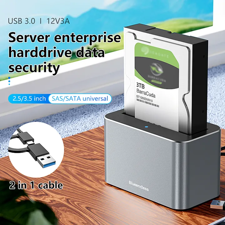 Blueendless 2.5/3.5 Inch SAS/SATA Hard Disk External Case Sata to USB 3 ...