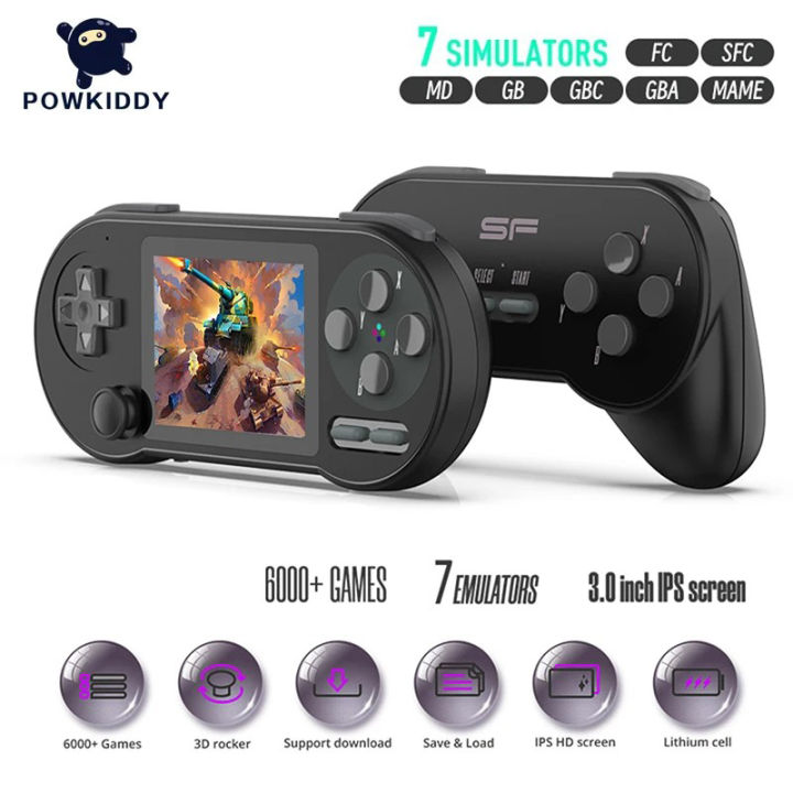 POWKIDDY SF2000 Retro Handheld Game Console Built-in 6000 Games IPS Portable Game Console Player ...
