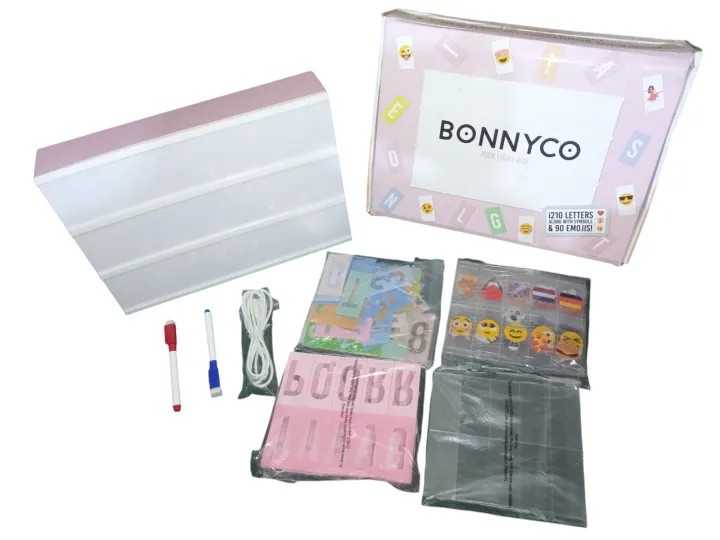 Pink Cinema Light Box with 400 Letters & Emojis & 2 Markers - BONNYCO ...