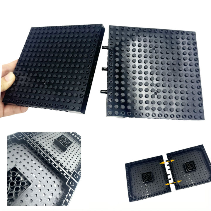 1PC Baseplate Building Block Base Plate Black Splice Brick DIY ...