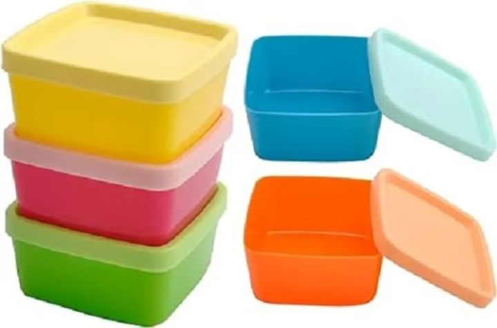 Versatile Kitchen Storage:5 Multi-Colored Plastic Food Containers for ...