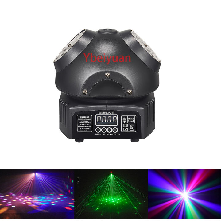 Disco LED kaleidoscope strobe +Green Laser Rotating Stage Light DMX 512 ...