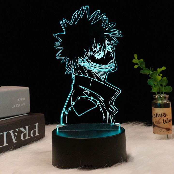 7 Colors 3d Lamp Anime My Hero Academia Dabi Led Light For Bedroom ...