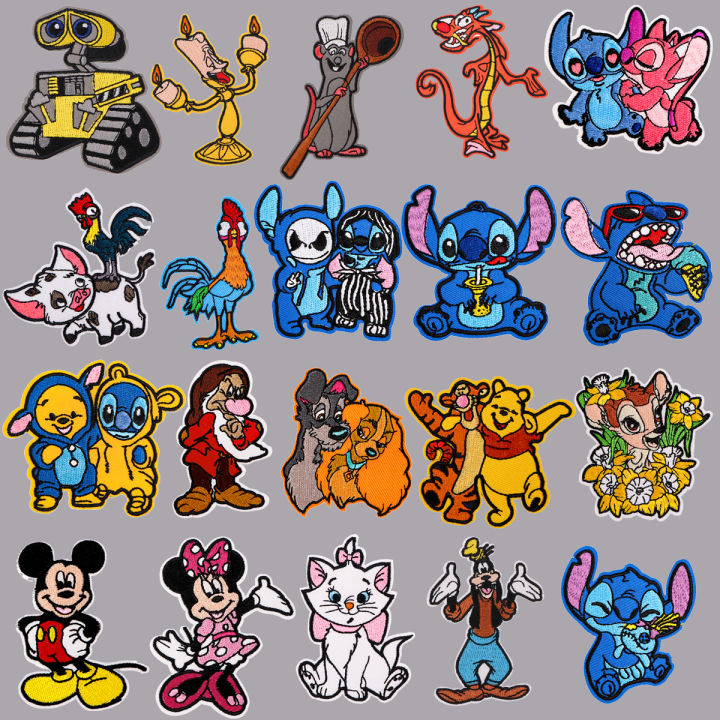 Cute Stitch Patches On Clothes Cartoon Mushu Dragon Embroidered Patches ...