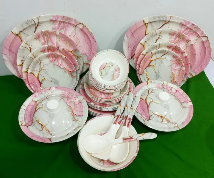 Dinner Set Melamine Double Glaze 8Person Serving 60Pcs Premium Quality ...