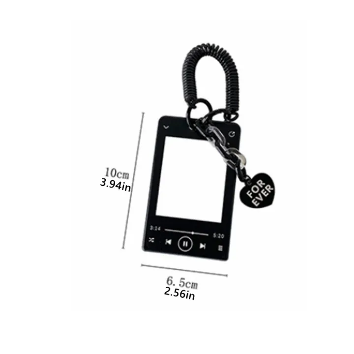 Creative MP3 Keychain Elastic Student ID Badge Holder Fan Card Storage ...