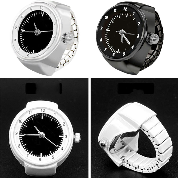 2026 New Digital Quartz Finger Watch Rings Vintage Punk Mini Elastic ...