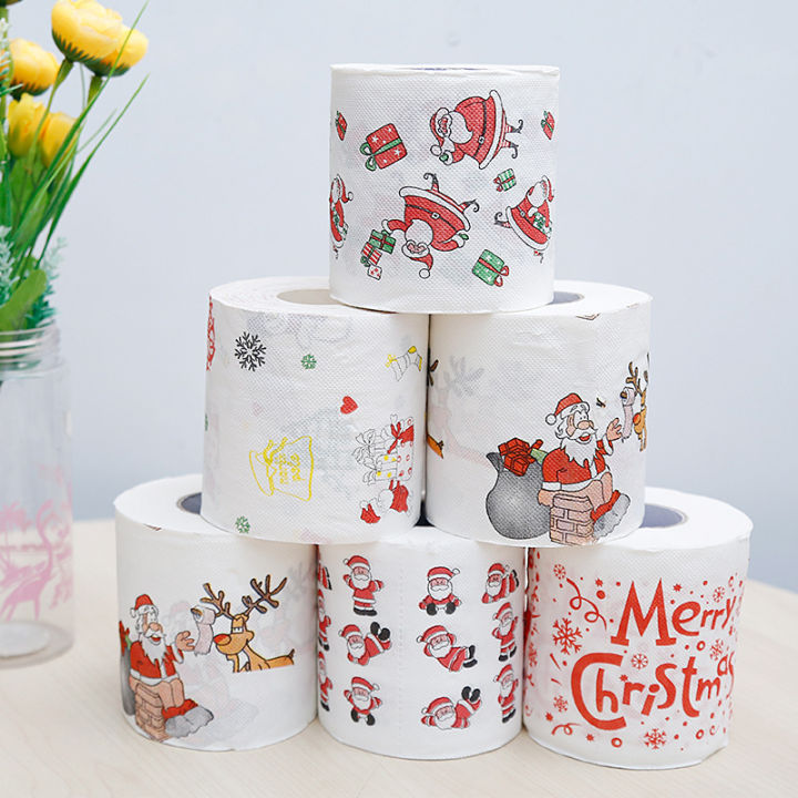 Christmas Toilet Paper Festival Theme Printed Wood Pulp Toilet Paper ...