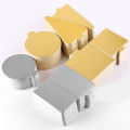 100 Pcs/Pack Golden or Silvery Paper Board Round Rectangular or Square ...