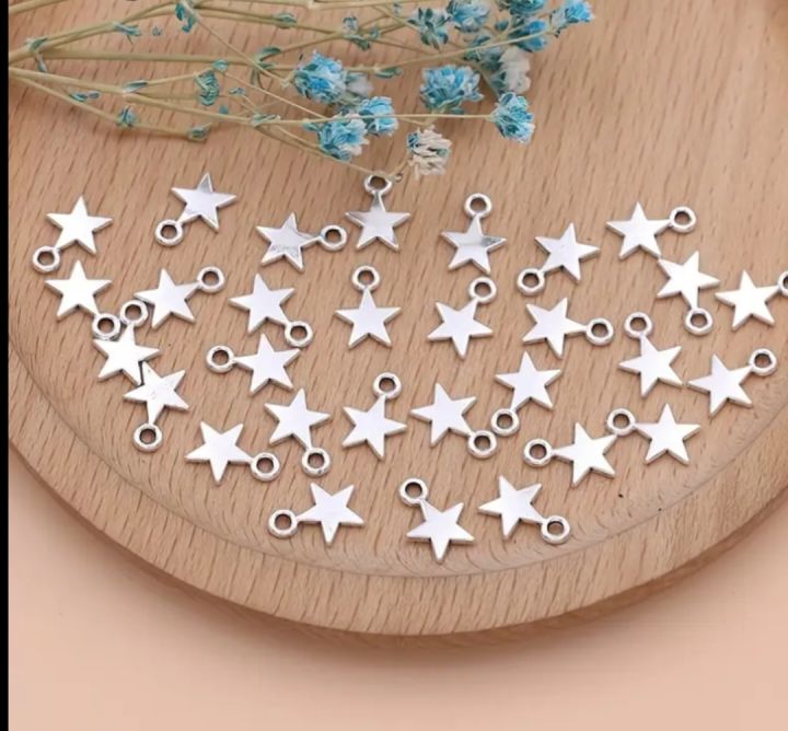 100/200 Vintage Style Zinc Alloy Tiny Star Charms with Holes ...