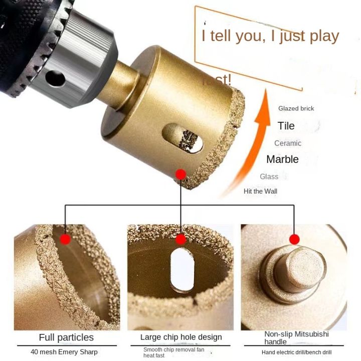 Vacuum Brazed Dry Diamond Drilling Core Drill Bits Ceramic Tile Hole ...