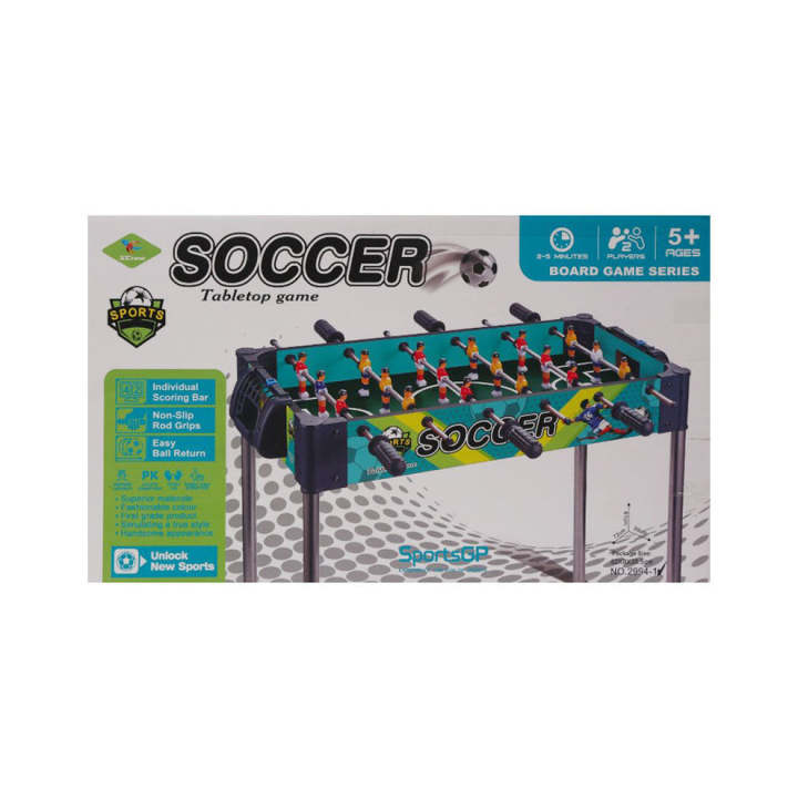Table Football Soccer Game – Wooden Foosball Table with Legs, 8 Rods ...