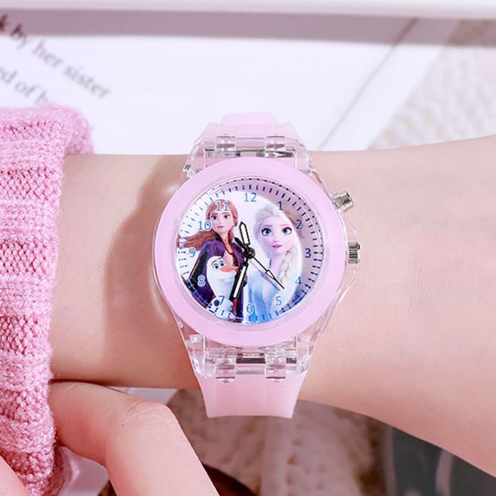 MINISO Disney Children Watch Frozen Princess Pattern Led Glowing Flash ...