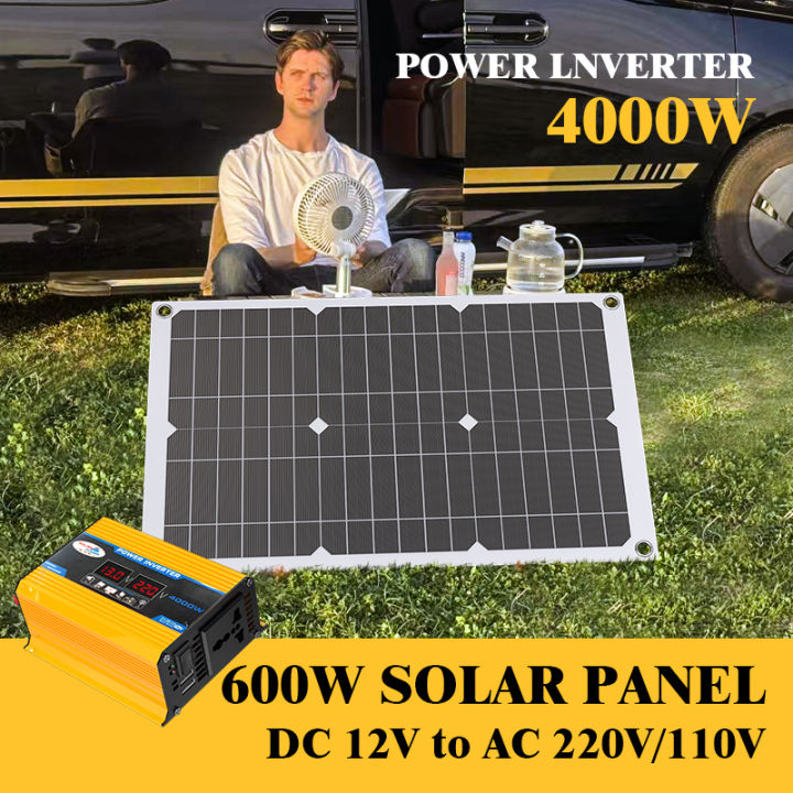 4000W solar inverter kit, 12V to 110V/220V solar system, solar panel ...