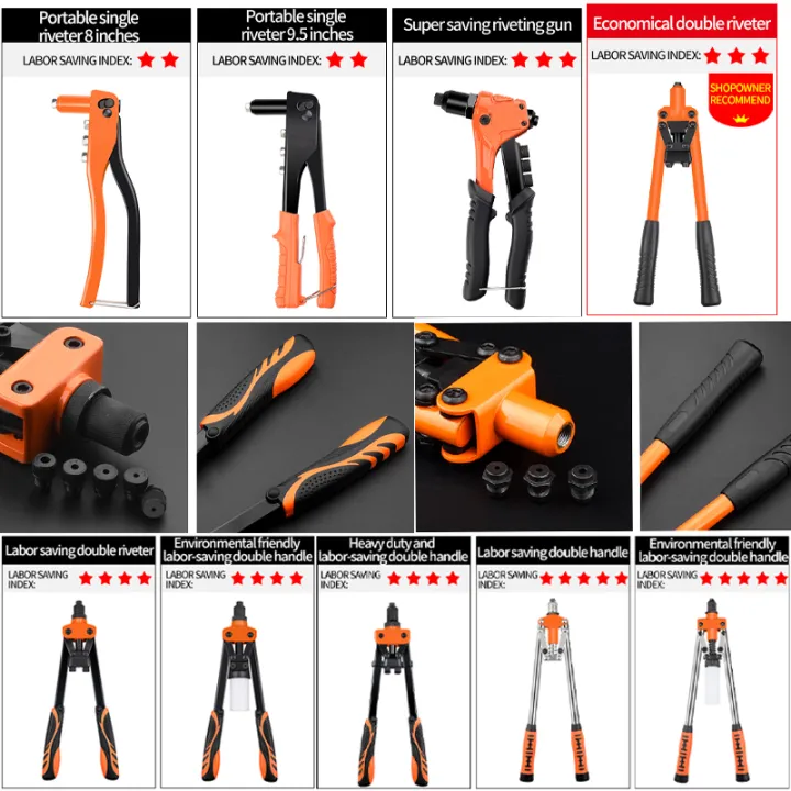 Hand Rivet Gun Set Professional Rivet Nut Riveter Construction Stapler ...