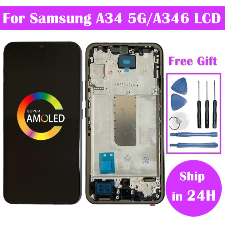 Super AMOLED For Samsung A34 5G A346B A346U A346E LCD Touch Screen with ...