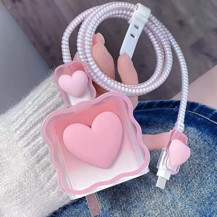 Sleeve Charger Cable Protector Cover 3D Gradient Color Soft Silicone ...