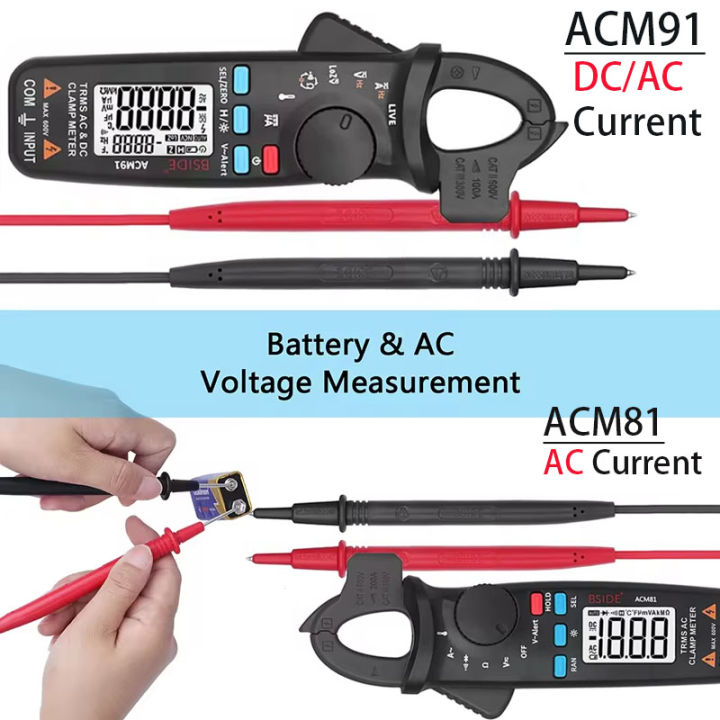 Digital Clamp Meter 1mA Accuracy Ammeter Pliers True RMS DC AC Current ...