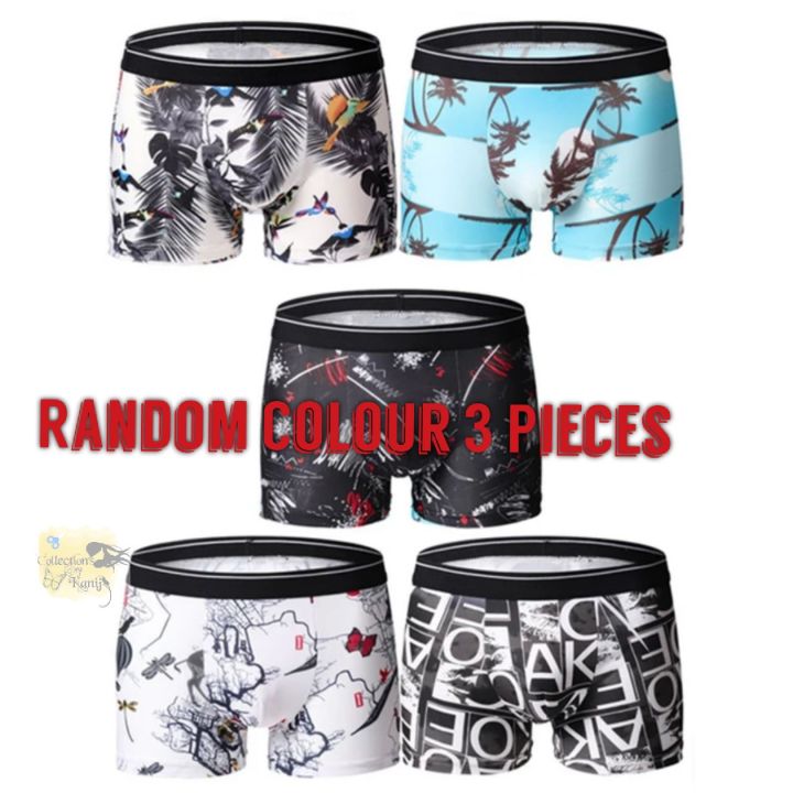 Pack Of 3 Pcs Printed Random Colour And Design Boxers For Men | Daraz ...