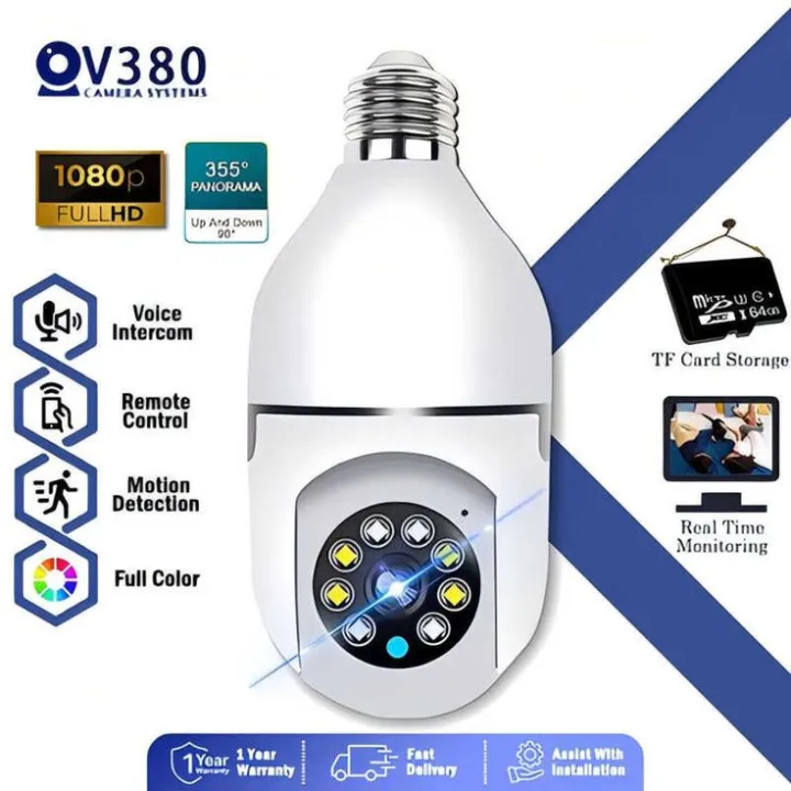 Quick Fix Home | WiFi Bulb Camera 1080P HD |360° PTZ Rotation | IP ...