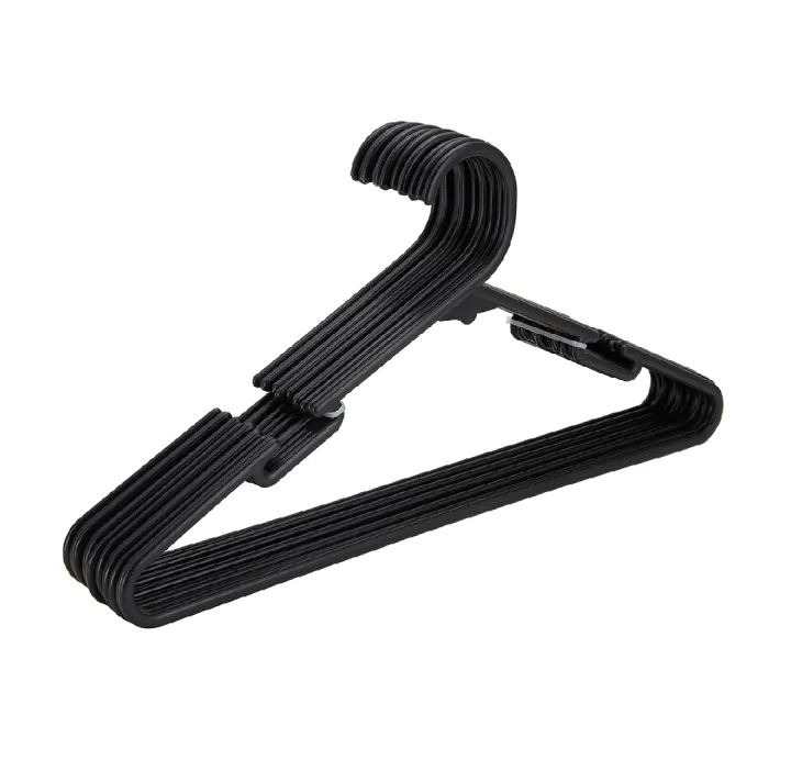 Normal Plastic Hanger 12 pcs - Black ( reasonable price) | Daraz.com.bd