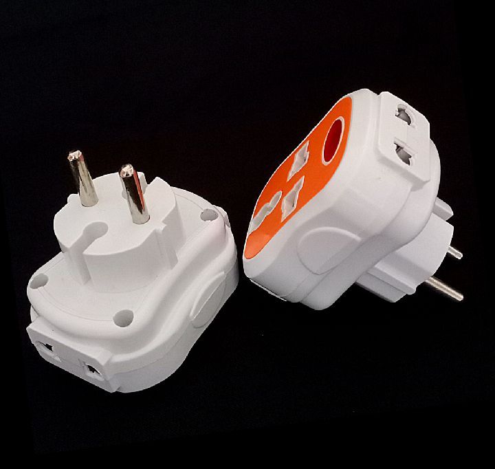 2 Pin Multi Socket converter 2 in 3/2 Plug with light indicator Travel ...
