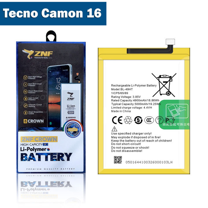 Tecno Camon 16 Battery BL-49HT – Premium Quality ZNF 5000mAh High ...