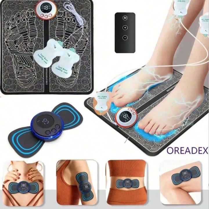 Electric EMS Foot Massager Pad Portable Foldable Massage Mat Muscle ...