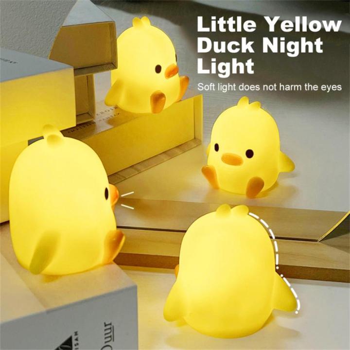 LED Night Desk Lamp Cute Duck Lights Stitch Lampara Cartoon Bedside ...