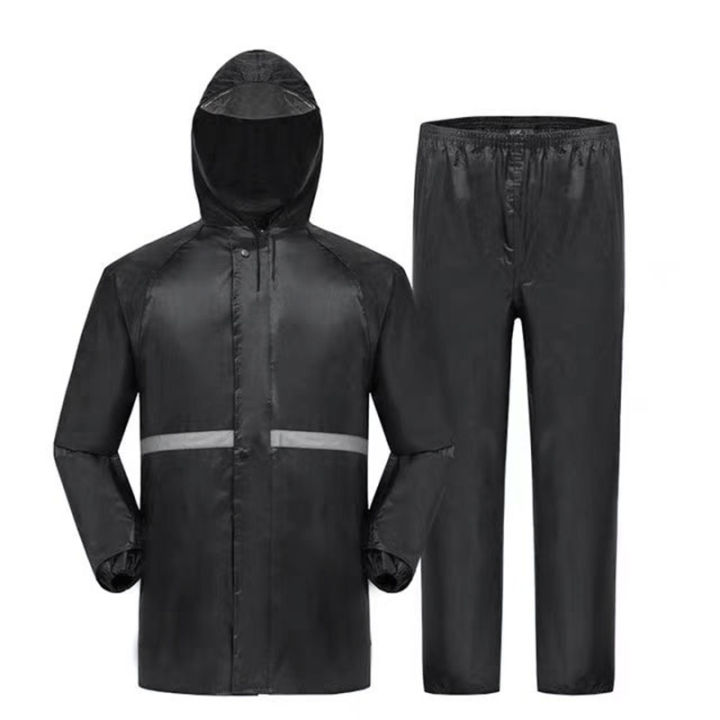 2pcs Hooded Coat & Pant Rain Suit For Women Men Outdoor Waterproof Rain ...