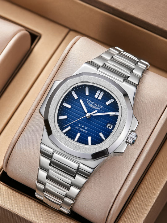 Men automatic watch business date mechanical watches waterproof ...
