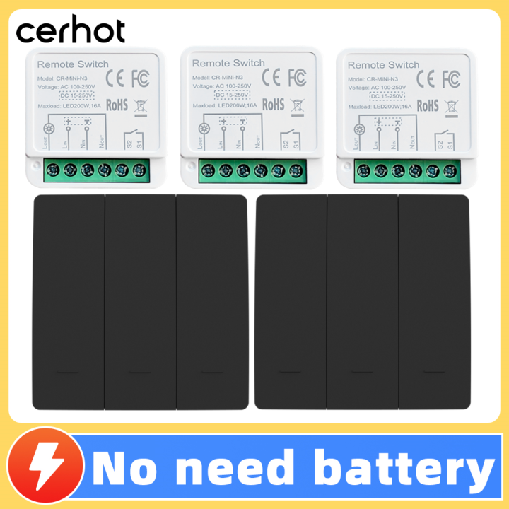 Cerhot Smart Home Black Self Powered Wireless Switch For Lights Kinetic ...