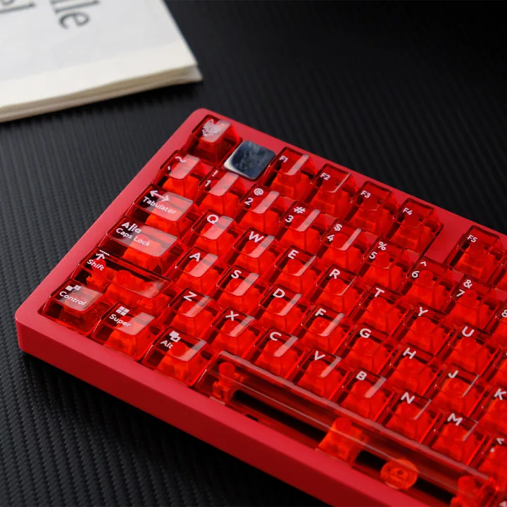 114 Keys Aifei Transparent Keycaps PC Cherry Profile Red Crystal Clear ...