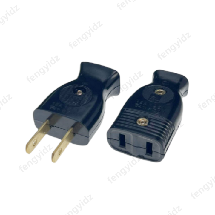 New America 2 Pole 15A Male US Wiring Plug Adapter Female Socket Type A ...