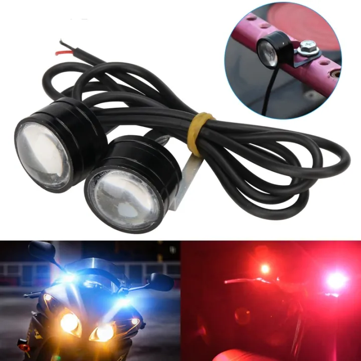 2Pcs Motorcycle Led Light Super Bright Eagle Eye Driving Lamp Scooter ...