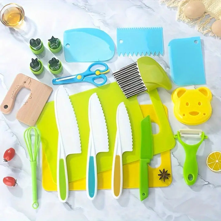 Kids Cooking Cutter Set Kids Knife Toddler Plastic Fruit Knives ...