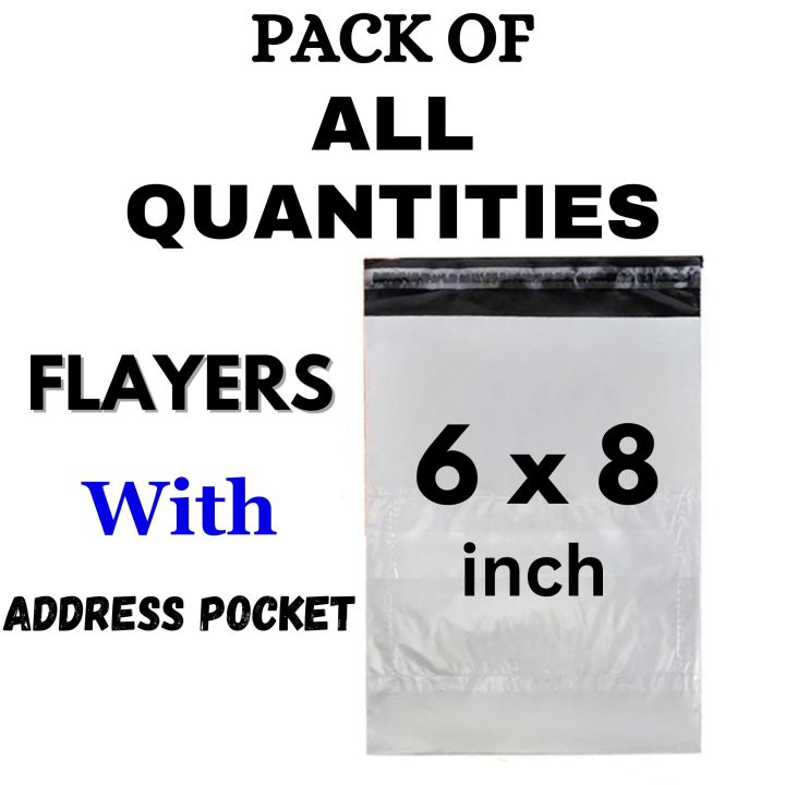 Courier Flayer Bags 6x8 inch With Address Pocket (ALL Quantity Packs ...