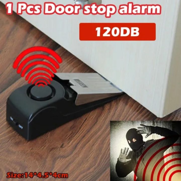 1 Pc Mini Wireless Alarm Door Stop Alarm 120dB Great for Home Wedge ...