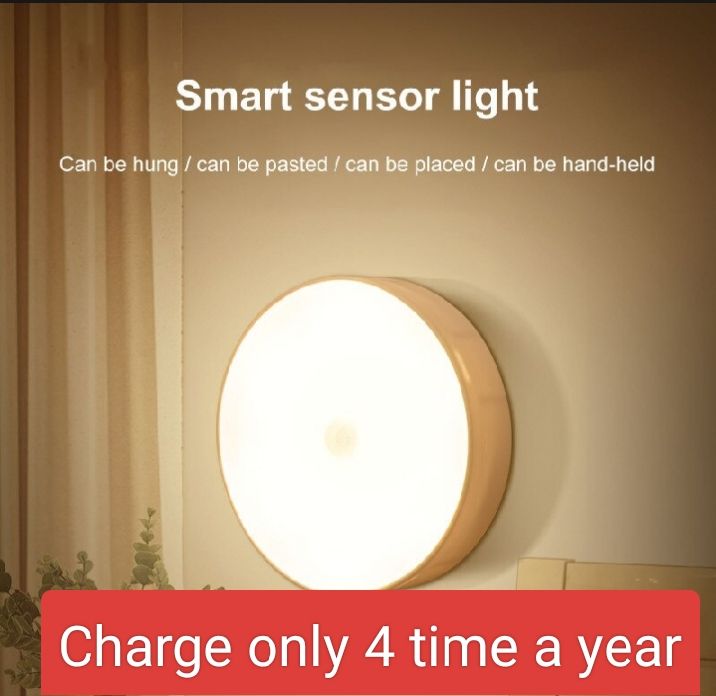 1pc Motion Sensor Night Light - Wireless LED Detector Lamp for Bedroom ...