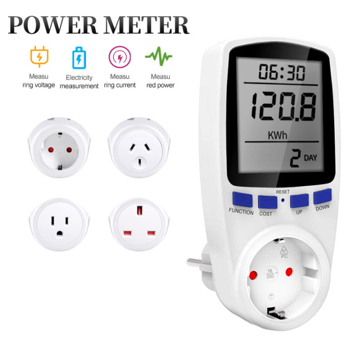 LCD Digital Energy Meter Wattmeter Socket Wattage Kwh Electricy ...