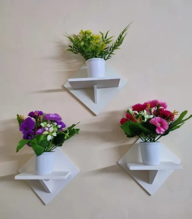 3 Pcs Wall Hanging Kite Flower Stand . Self Adhesive Punch Free Wall ...