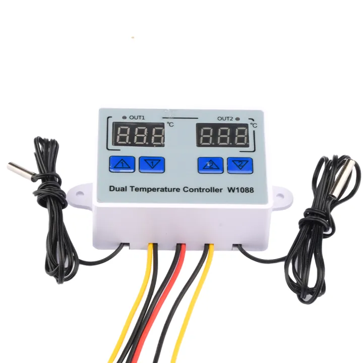 W1088 Computer Dual LED Digital Temperature Sensor Meter Controller ...