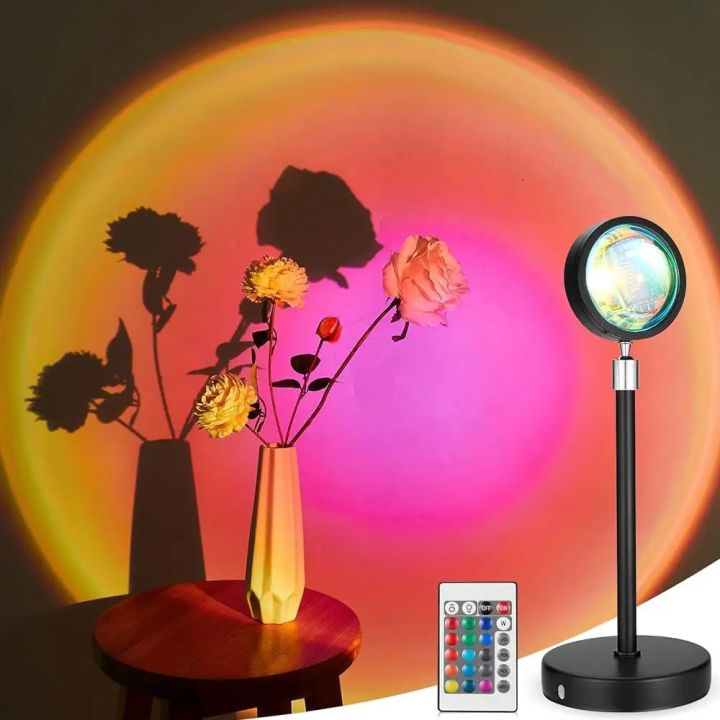 Remote Control Sunset Lamp Projector 16 Colors Changing RGB | Mobile ...