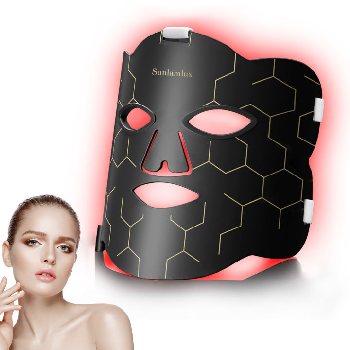 Hottoerak facial neck silicone LED mask red light therapy photonic ...