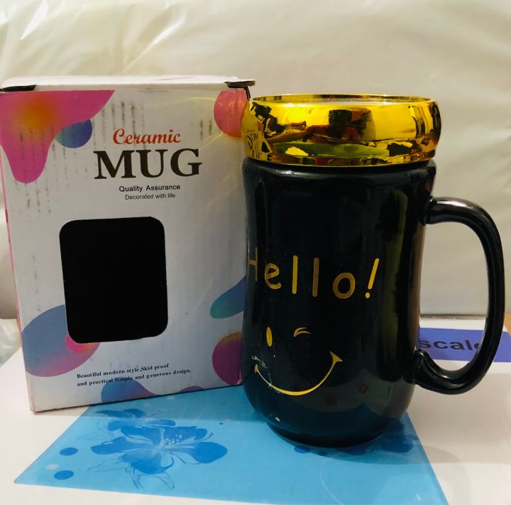 Coffee Mug with Mirror Lid - 350ml | Daraz.lk