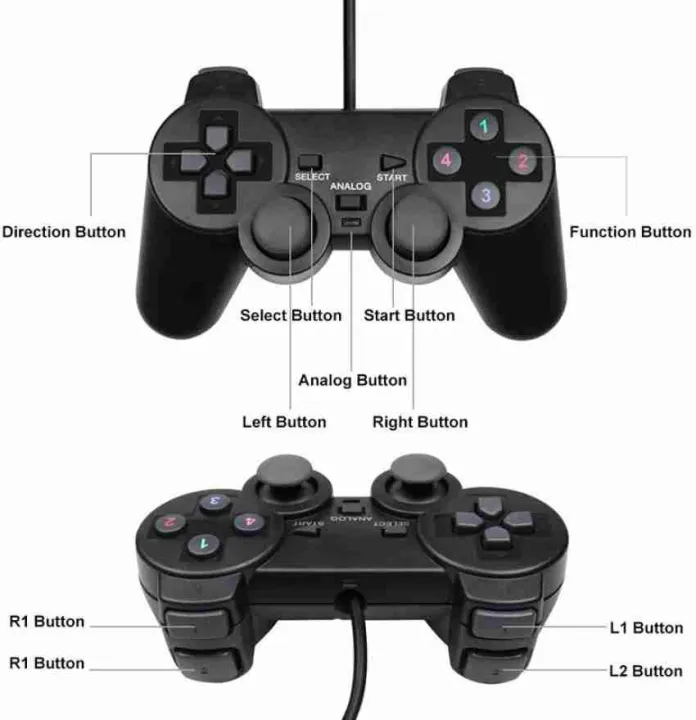 UCOM PC Dual Shock Joypad Wired USB Gaming Controller Black | Daraz.lk