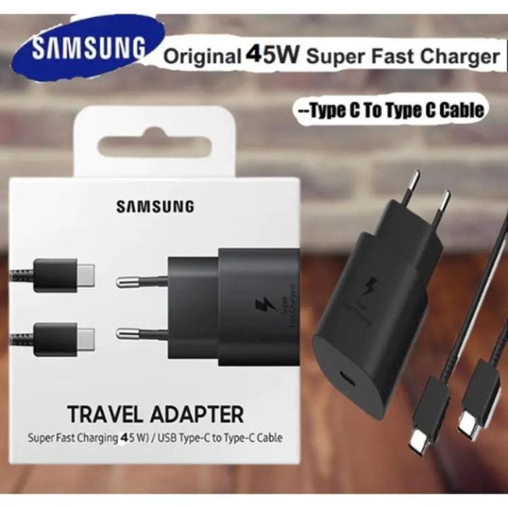 Official Samsung 45W PD Fast Charging Adapter Type-C to Type-C Adapter and Cable 2 pin | Daraz ...