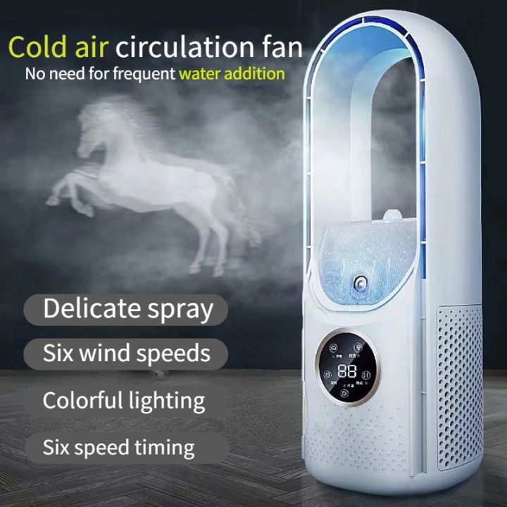 Portable mini air conditioner USB air cooler bladeless electric fan 6 ...