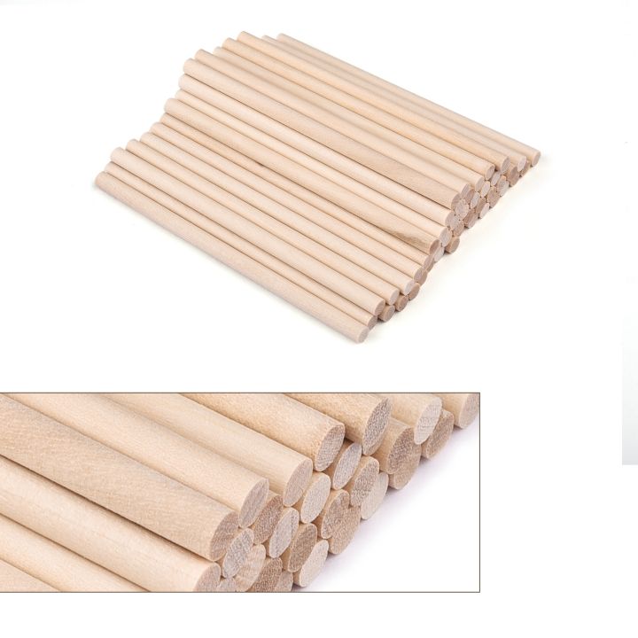 3mm 5mm 25/50pcs Round Wooden Bamboo Sticks DIY Handmade Craft Making ...